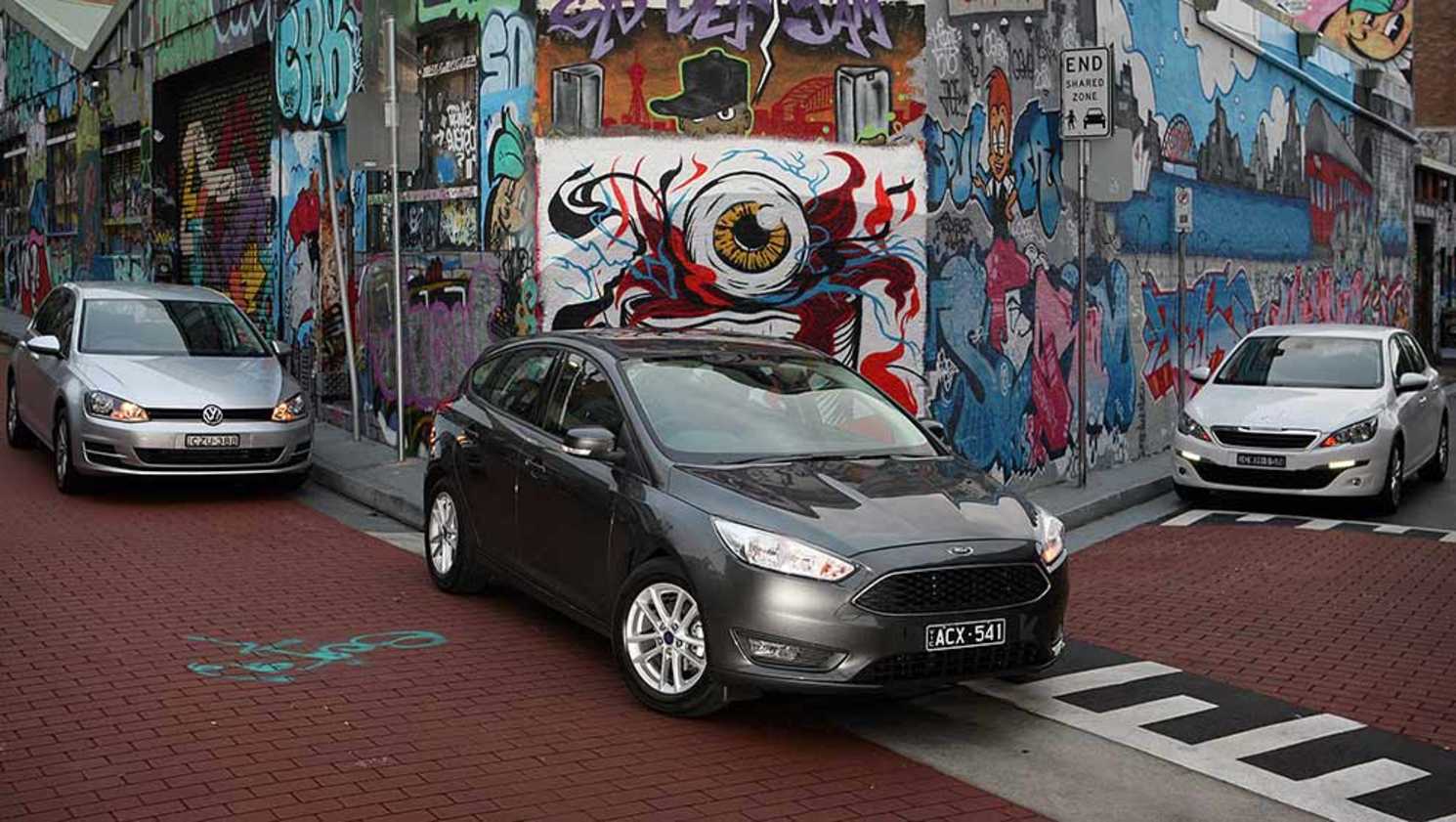 Ford Focus, Peugeot 308 and Volkswagen Golf 2015 Review | CarsGuide