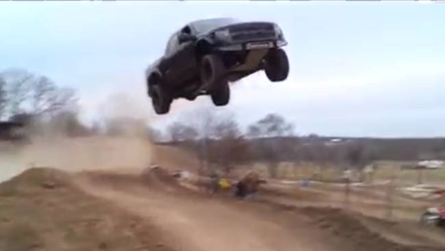 Ford F-150 Raptor jump fail | video - Car News | CarsGuide