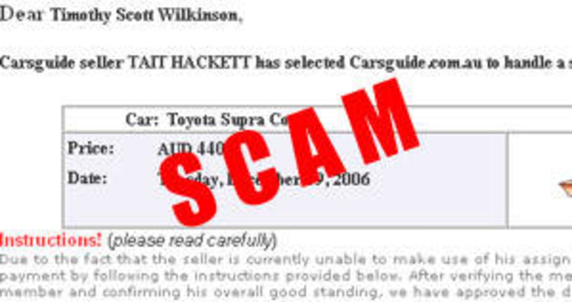 Scam Warning - Car News | CarsGuide